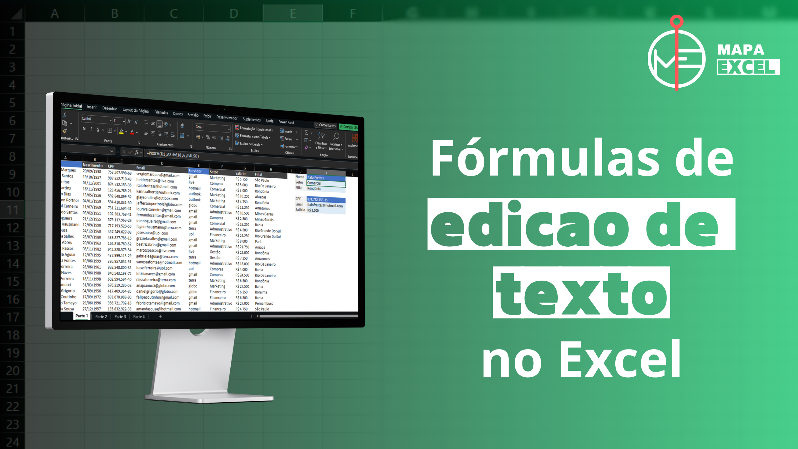 Fórmulas de edição de texto no Excel: guia completo - Mapa Excel