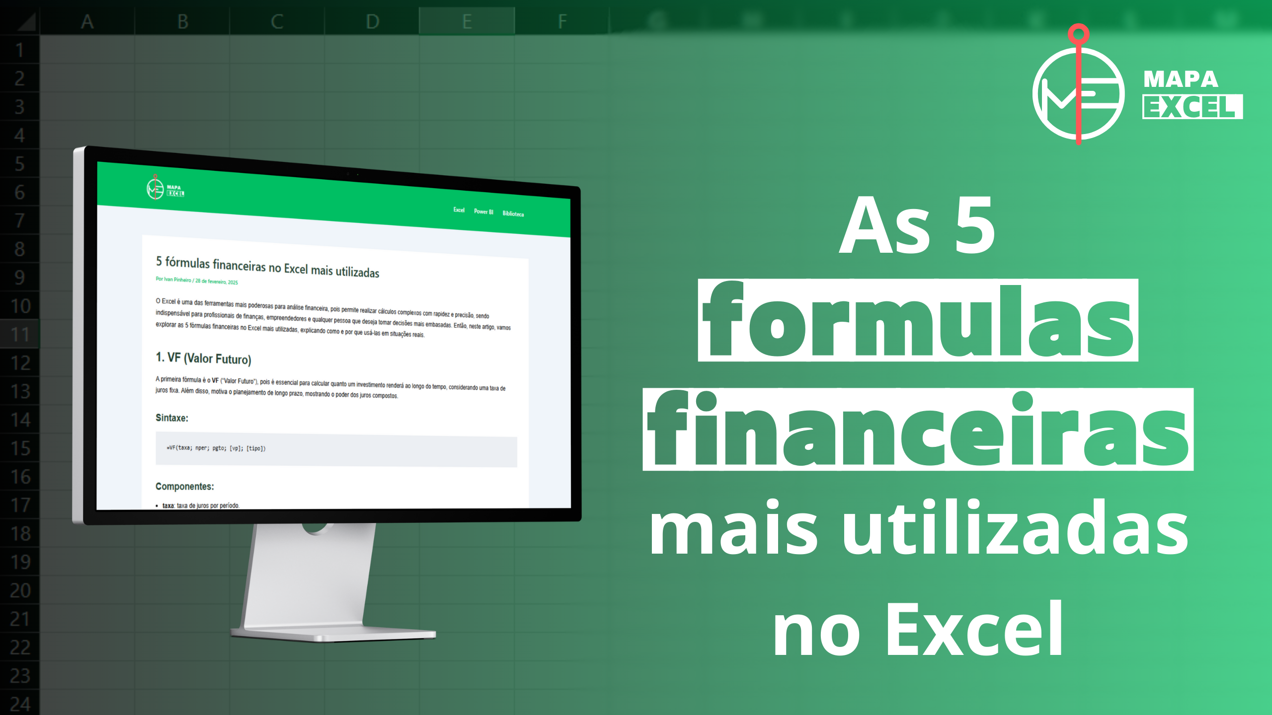 5 fórmulas financeiras no Excel mais utilizadas - Mapa Excel