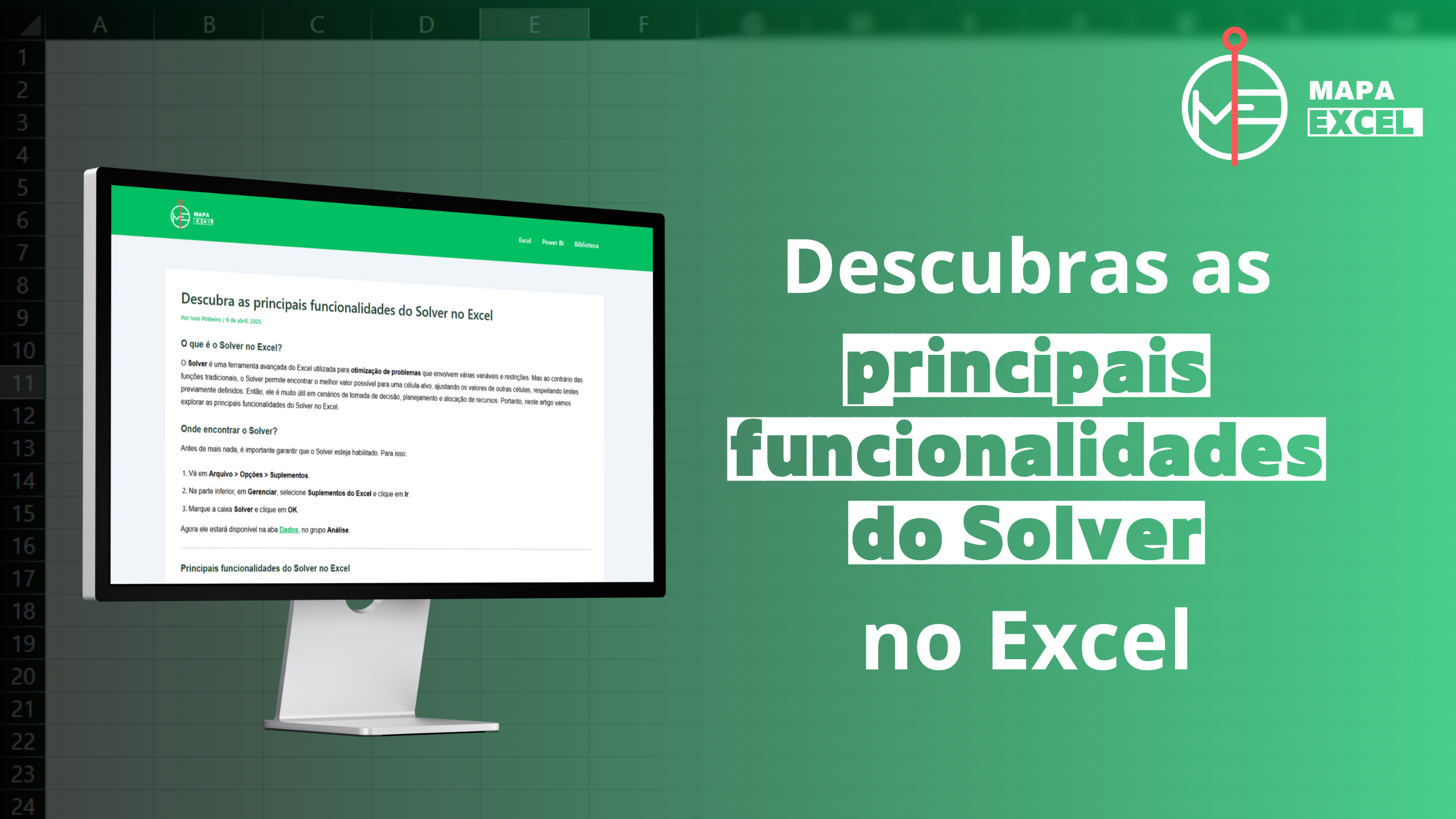 Descubra as principais funcionalidades do Solver no Excel - Mapa Excel